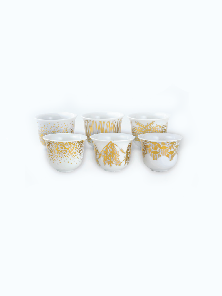 TAMRAH SET OF 6 ARABIC COFFEE CUPS – Razan Alazzouni